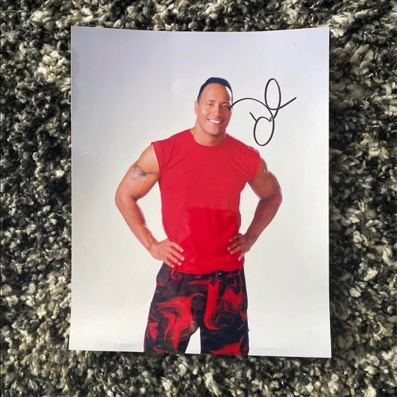 WWE | Other | Autographed 8x Dwayne Johnson | Poshmark